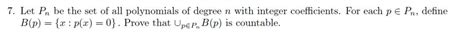 Solved Let P N Be The Set Of All Polynomials Of Degree N