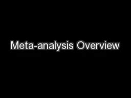 PPT Meta Analysis Overview PowerPoint Presentation