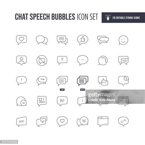 Talk Bubbles Editable Stroke Photos And Premium High Res Pictures Getty Images