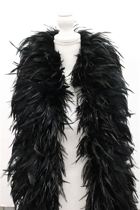 2 Yards Saddle Feather Boa Black 6 10 In Width Etsy Feather Scarf