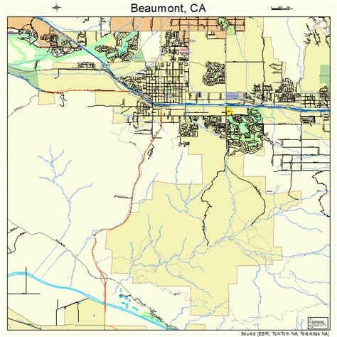 Beaumont California Street Map 0604758