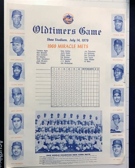Vintage 1979 New York Mets 1969 Miracle Mets Old Timers Day Baseball Scorecard Ebay