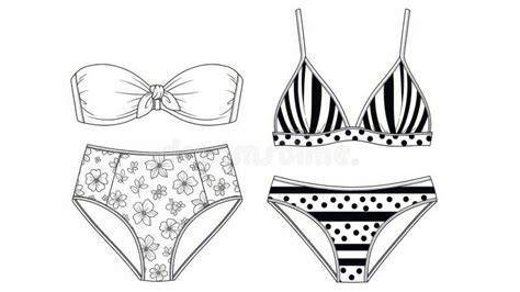 Bikini Designs Isolated On White Background Stock Illustration