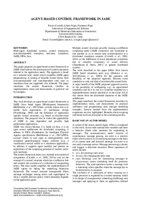 pdf agent based control framework in jade