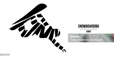 흰색 배경에 스노우보드의 추상적인 실루엣 트릭을 하는 스노보더 남자 조각 벡터 그림 3차원 형태에 대한 스톡 벡터 아트 및 기타 이미지 3차원 형태 가루눈 겨울