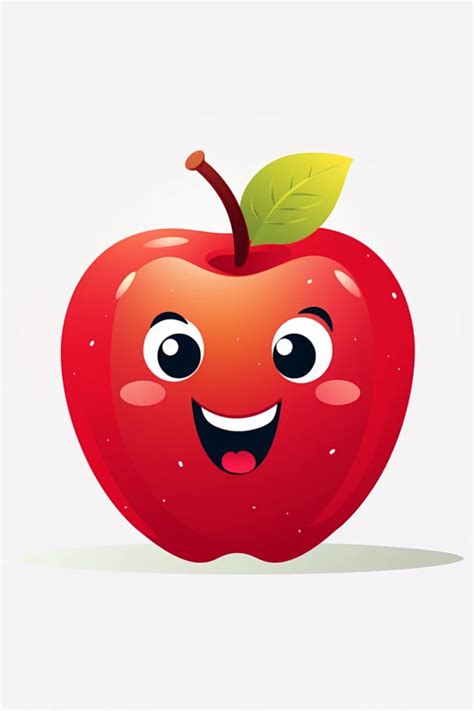 卡通拟人卡通苹果水果插画 花瓣网