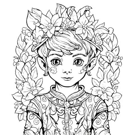 Descarga Página Para Colorear De Una Niña Con Flores Páginas Para
