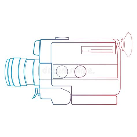Continuous One Line Drawing Of Old Vintage Analog Movie Film Camera Medium Format Classic Retro
