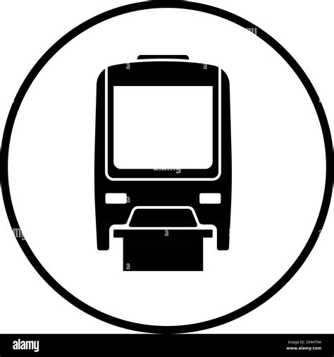 Monorail Icon Front View Thin Circle Stencil Design Vector Illustration Stock Vector Image