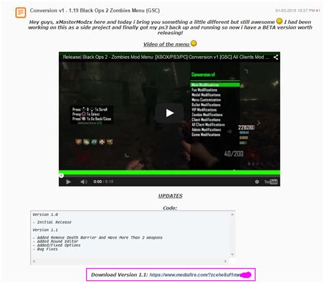 Mod Menu Black Ops 2 Conversion V1 Zombies Mod Menu Release Se7enSins Gaming Community
