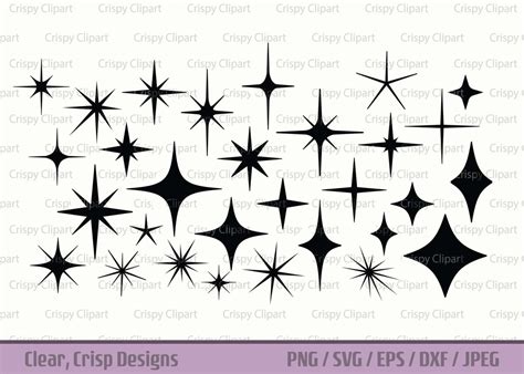 Starburst Clipart Svg Sparkle Cut File Twinkle Vector Art Atomic