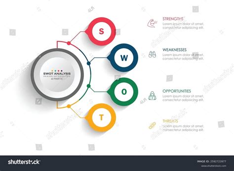 Swot Analysis Infographic Vector Illustration Strategic Stock Vector