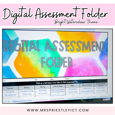 Digital Assessment Folder Bright Watercolour Theme Mrs Priestley Ict