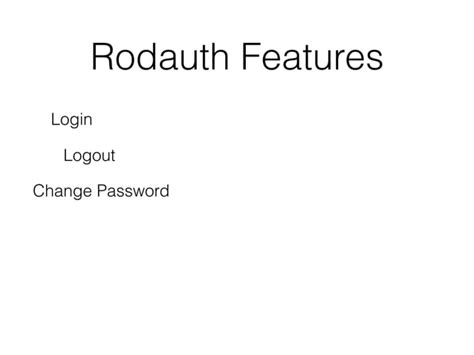 Rodauth Clean Authentication Ppt