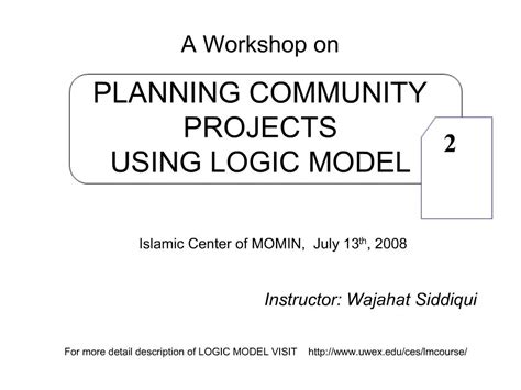 PPT PLANNING COMMUNITY PROJECTS USING LOGIC MODEL PowerPoint Presentation ID 1209785