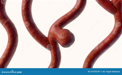 3d Rendering Of An Isolated Saccular Aneurysm Stock Illustration
