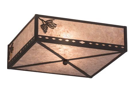 Meyda Lighting 2 Light 26 Uniquestatement Square Flush Mount