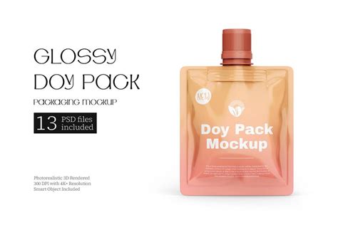Doy Pack Psd Pouch Packaging Mockup For Toiletry And Cosmetics