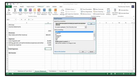 How To Insert Functions In Microsoft Excel 2013