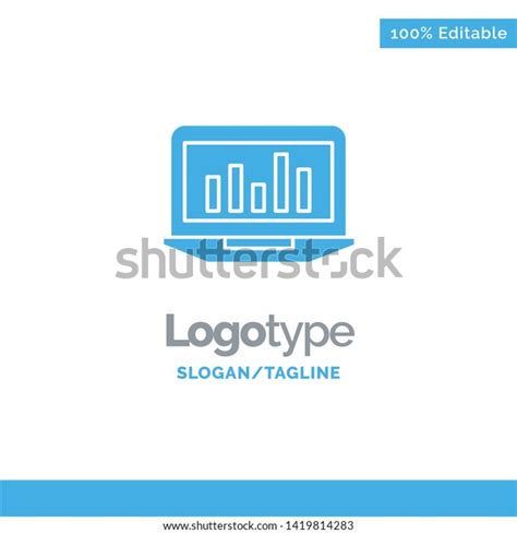 Laptop Graph Analytics Monitoring Statistics Blue Stock Vector Royalty Free 1419814283