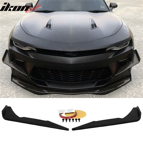 Front Bumper Canard Compatible With 2016 2018 Chevy Camaro Ss Coated