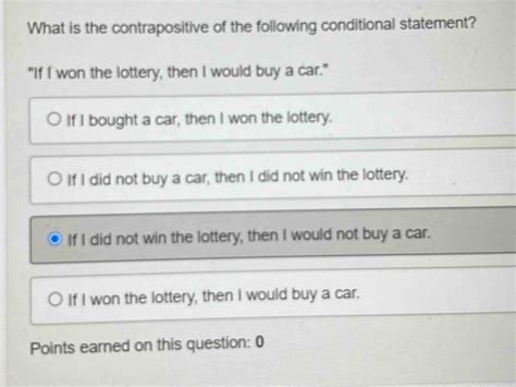 what is the contrapositive of the following conditional statement if