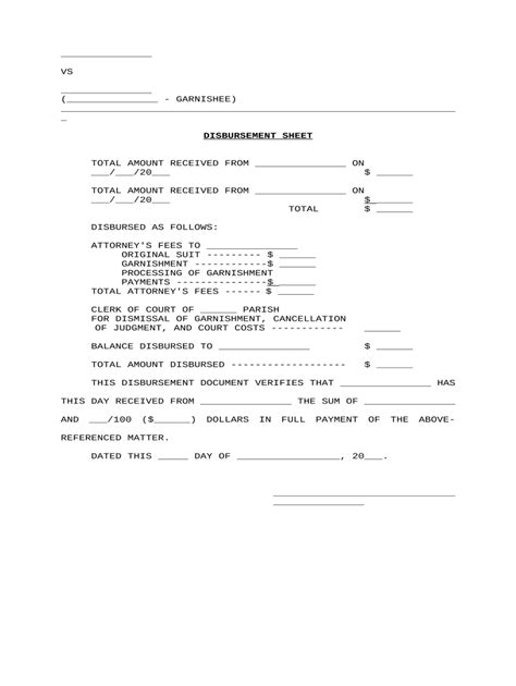 Disbursement Sheet Fill Out And Sign Online Dochub
