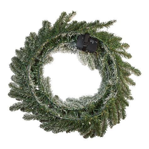 24 Pre Lit Battery Operated Warm White Led Vail Pine Wreath Kurt S
