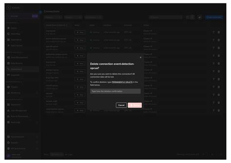 Delete Connection Kelvin Documentation