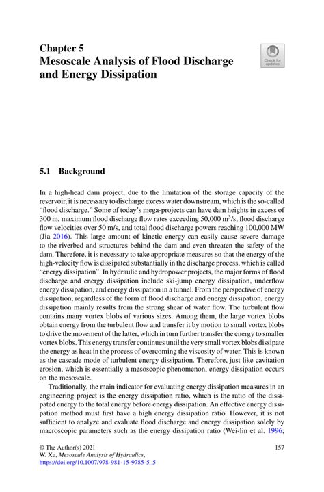 Pdf Mesoscale Analysis Of Flood Discharge And Energy Dissipation