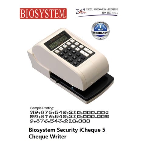 Biosystem Security Icheque 5 Cheque Writer Cheque Printing Machine Cheque Printer Machine