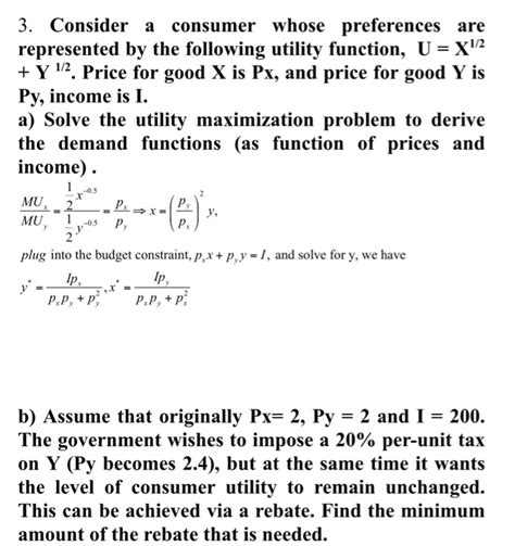 Solved 3 Consider A Consumer Whose Preferences Are