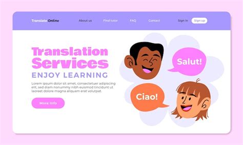Free Vector Hand Drawn Translation Services Landing Page