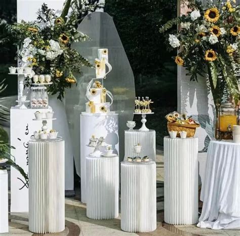 Folding Paper Column Pedestal Display Column For Wedding Decoration