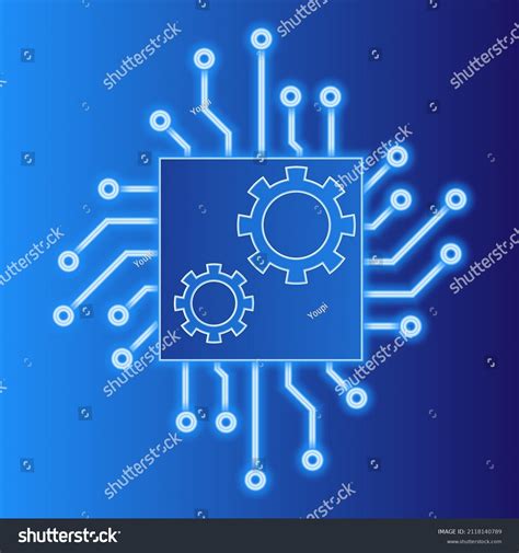 Microcontroller Illustration Microprocessor Icon Electronics Automation Stock Vector Royalty