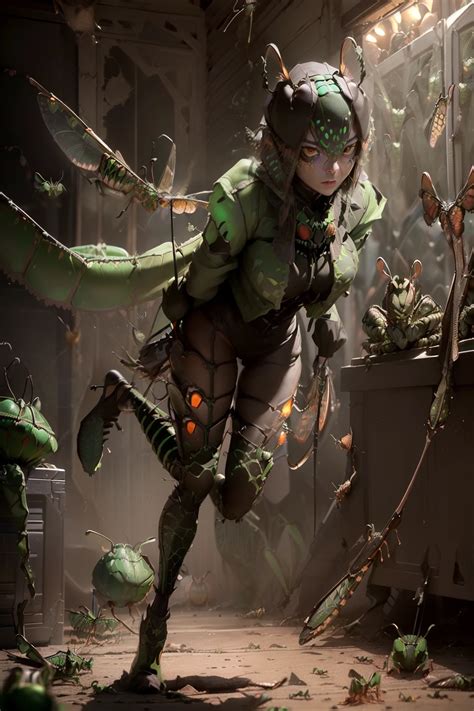 A Woman In A Green Outfit Is Running Through A Room Seaart Ai