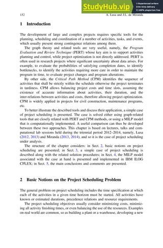 An Introduction To The Resource Constrained Project Scheduling Problem Solving Techniques PDF