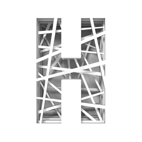 Paper Cut Out Font Letter H 3d Stock Illustration Illustration Of