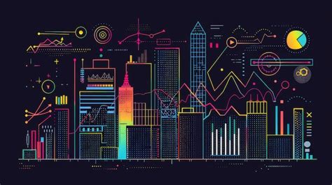 Abstract Cityscape With Data Visualization A Digital Cityscape