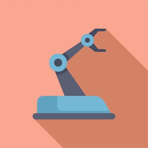 Premium Vector Robotic Arm Flat Design Icon