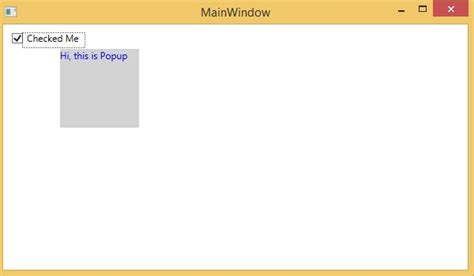 Xaml Popup