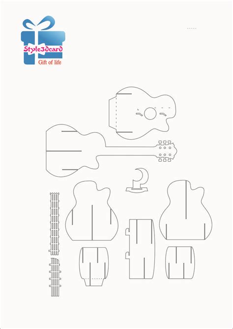 Free Sliceform Guitar Template