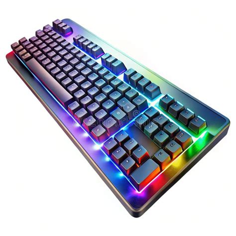 Floating Glowing Gaming Keyboard With Animated Lights Stock Illustration Illustration Of