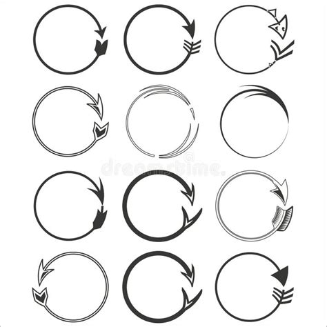 Circular Arrow Icons Vector Circle Symbols Rotational Graphic Shapes Stock Vector