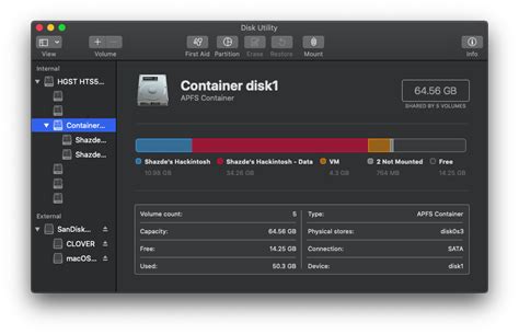 resizing apfs volumes in catalina r hackintosh