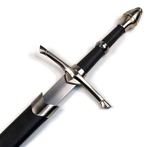Medieval Knight Arming Sword With Scabbard Chivalry Ring With White