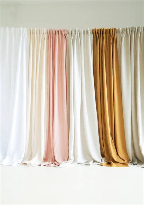 Linen Curtain Panels Set Linenhandmadestudio Com