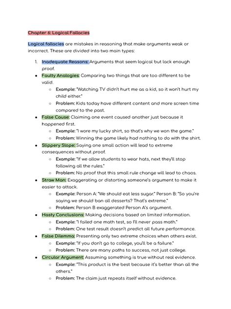 Critical Thinking Review Pdf Fallacy Argument