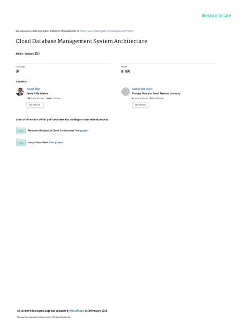 Three Level Architecture Pdf Databases Cloud Computing