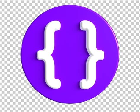 premium psd programing code logo icon 3d render